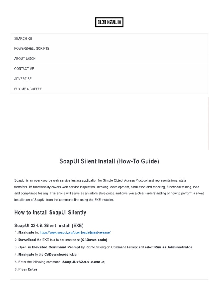 SoapUI Silent Install How To Guide | PDF
