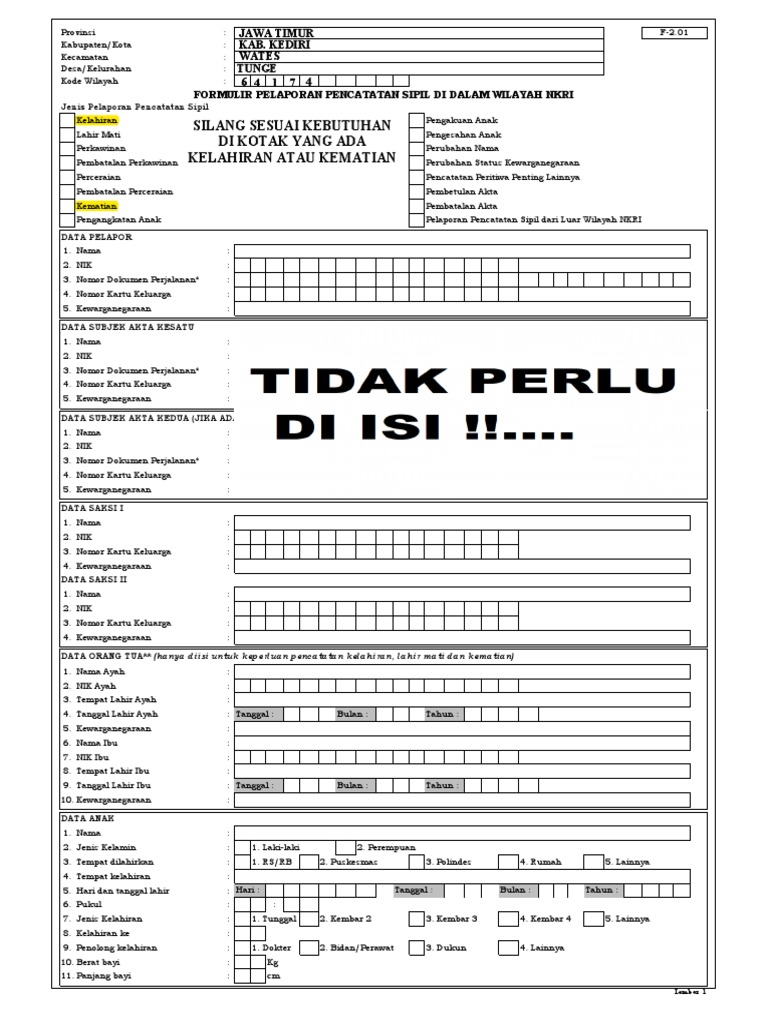 Contoh Form. F-2.0.1 | PDF