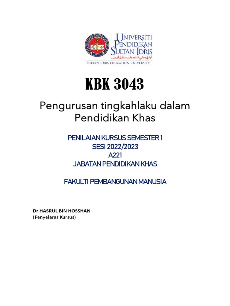 Arahan Tugasan KBK 3043 - A221 | PDF