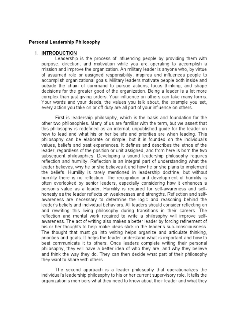 PERSONAL LEADERSHIP PHILOSOPHY | PDF | Leadership | Radiology