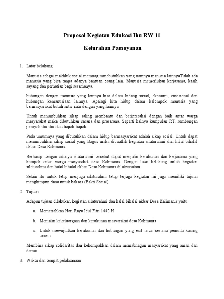 Contoh Proposal Acara Penyuluhan Desa | PDF