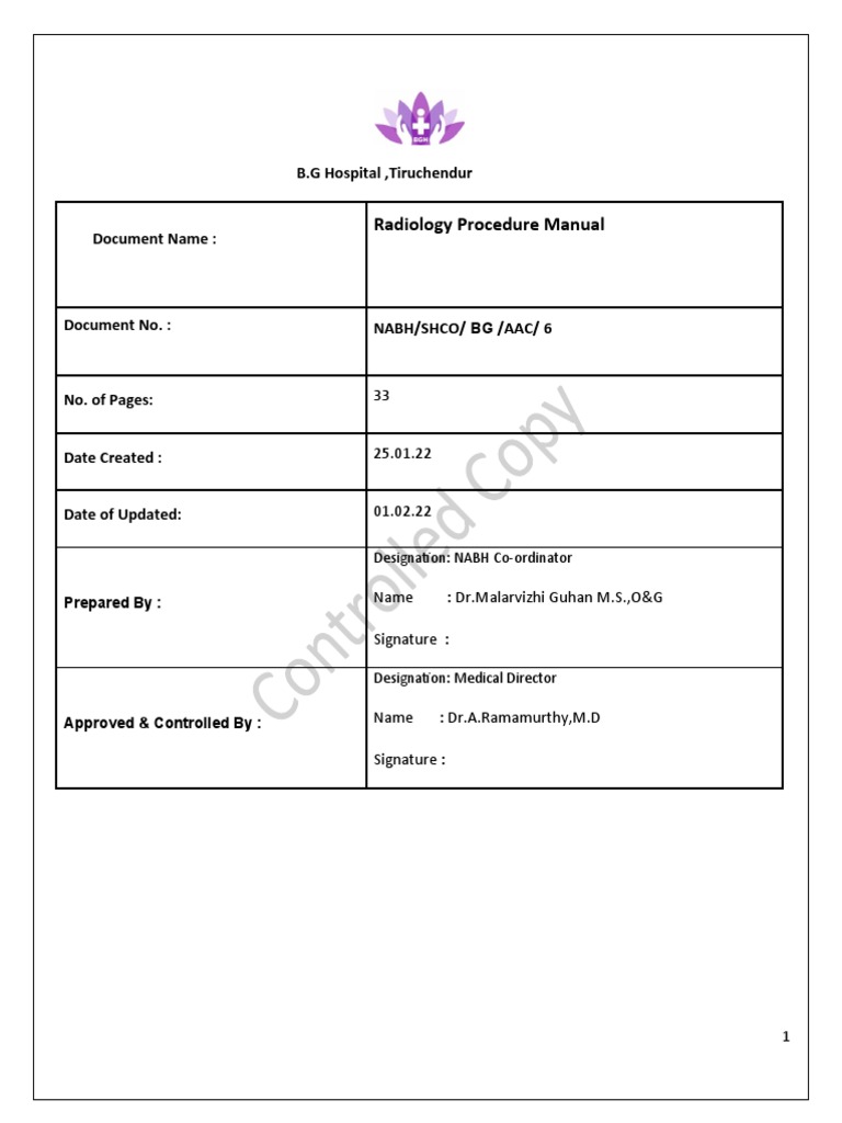 Radiology Procedure Manual (AAC 6) | PDF | Radiology | Medical Imaging