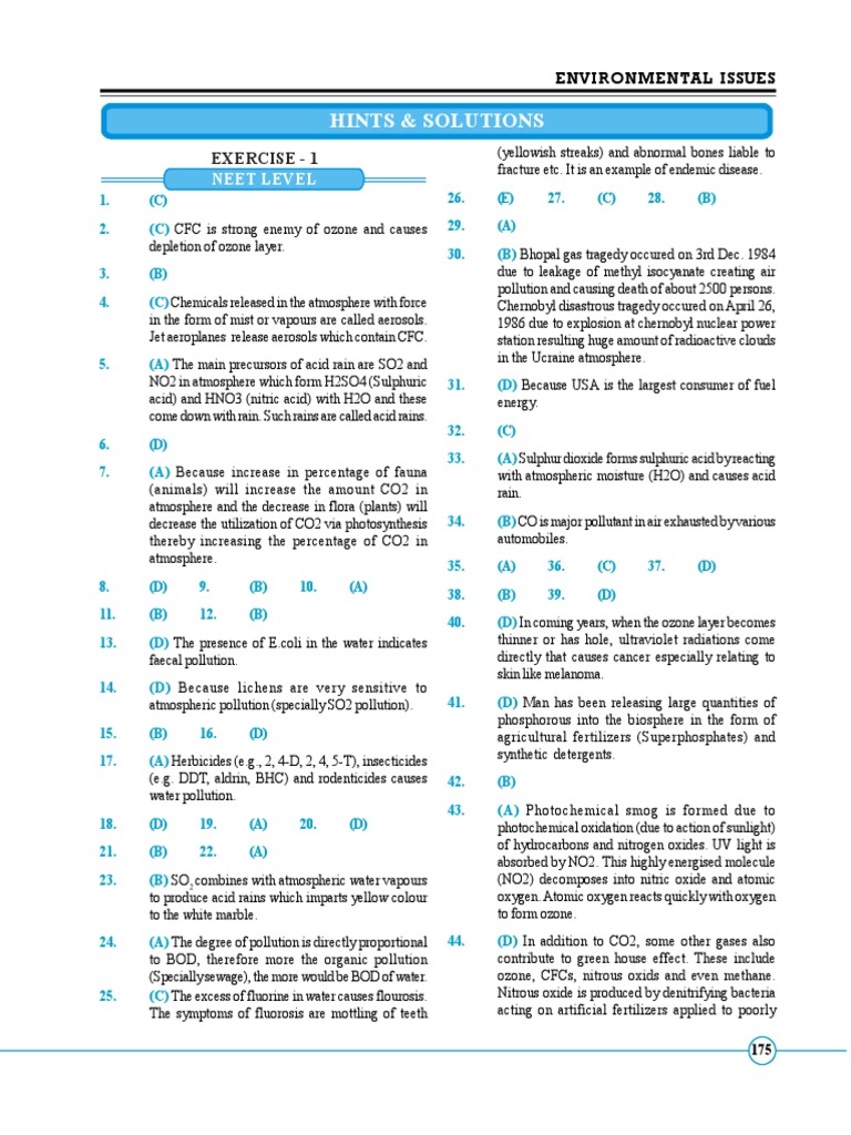XII - Biology - Module - 5 - Environmental Issues - Solutions | PDF | Greenhouse Effect ...