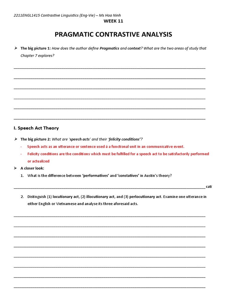 ContraLing - Week 11 - Worksheet - 0922 | PDF | Grammar | Linguistics