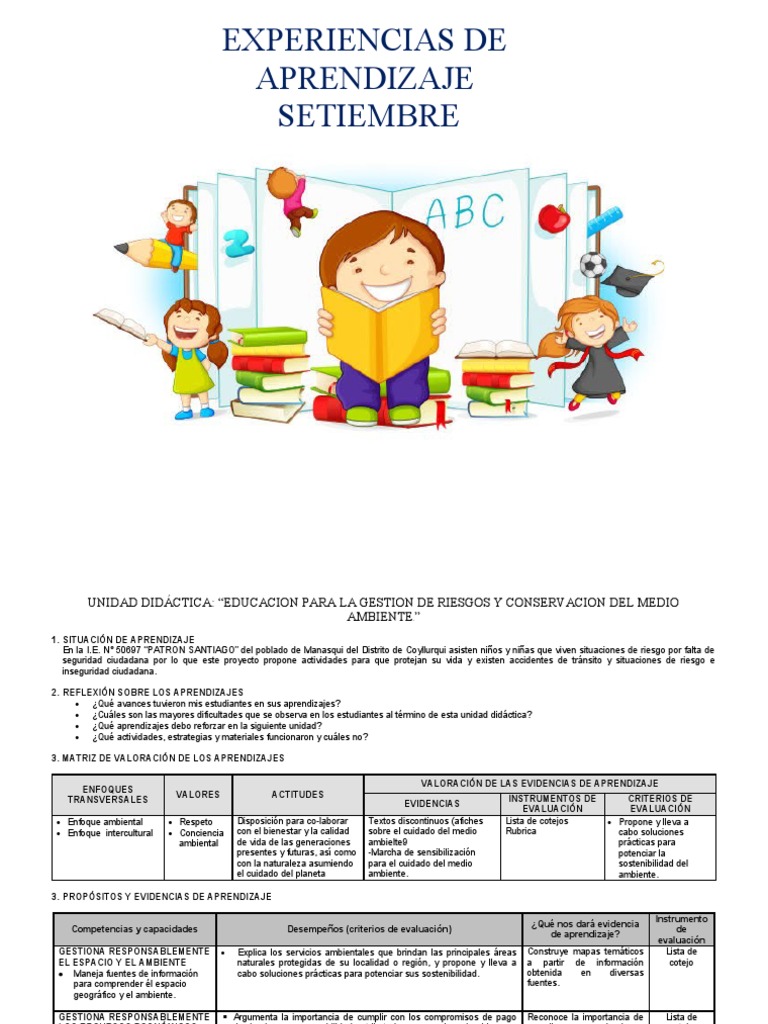Experiencia de Aprendizaje 07 Setiembre 2022 | PDF | Números | Evaluación