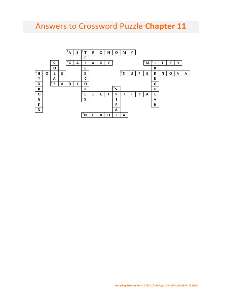 Answers To Crossword Puzzle Chapter 11 | PDF