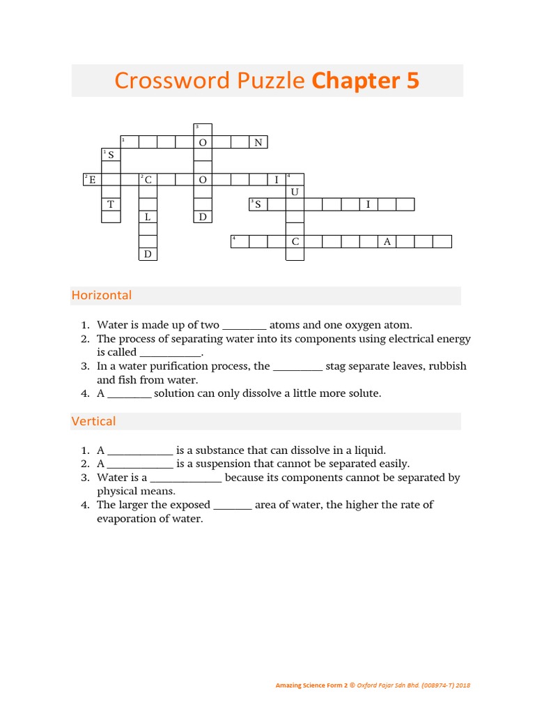 Crossword Puzzle Chapter 5 | PDF