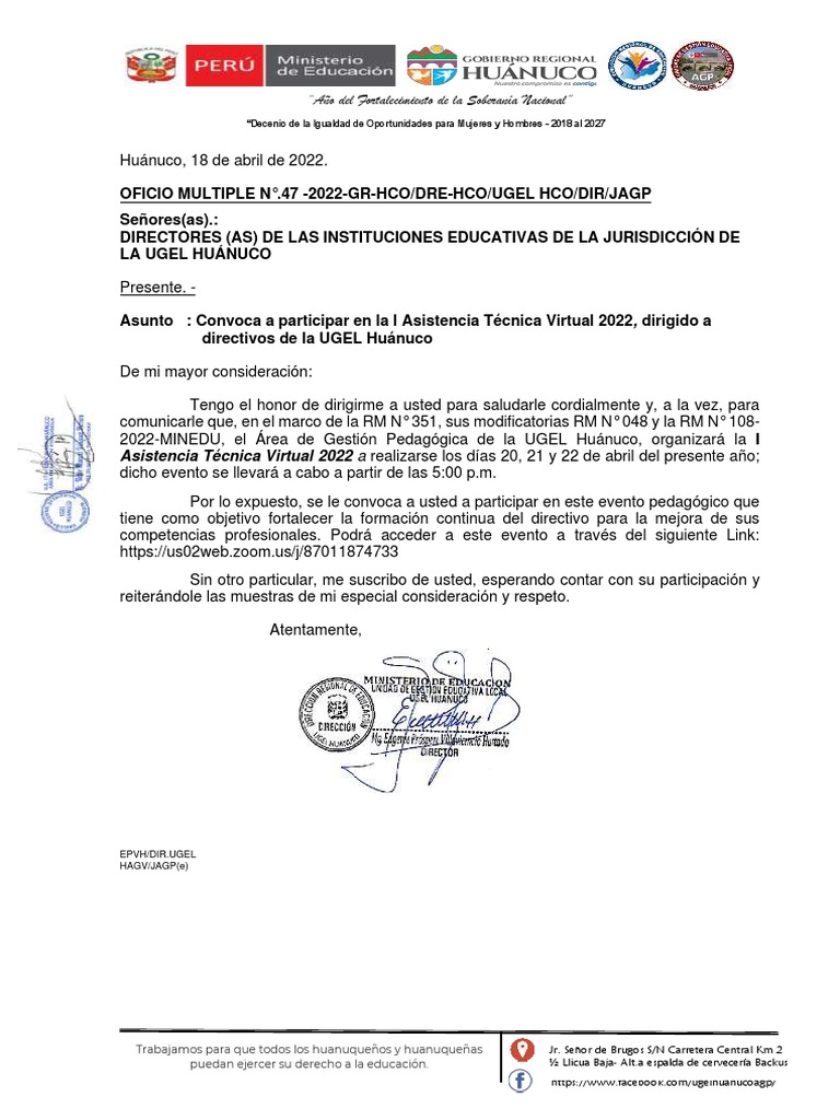 Oficio Multiple N°47 Agp | PDF | Justicia | Crimen y violencia