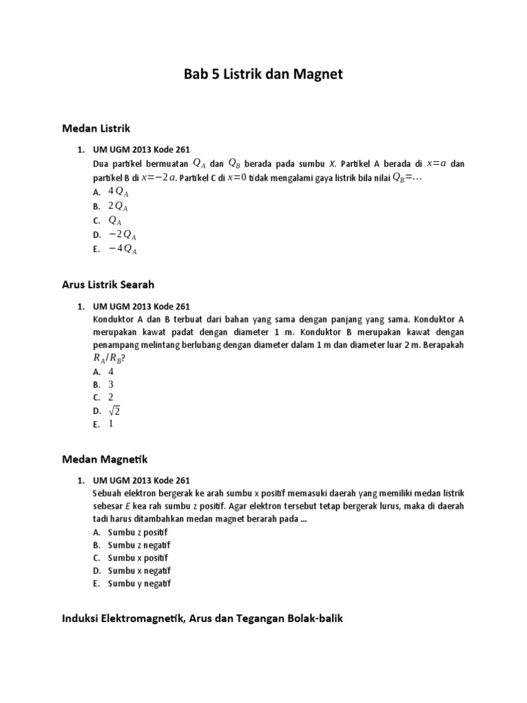 Bab 5 Listrik Dan Magnet | PDF