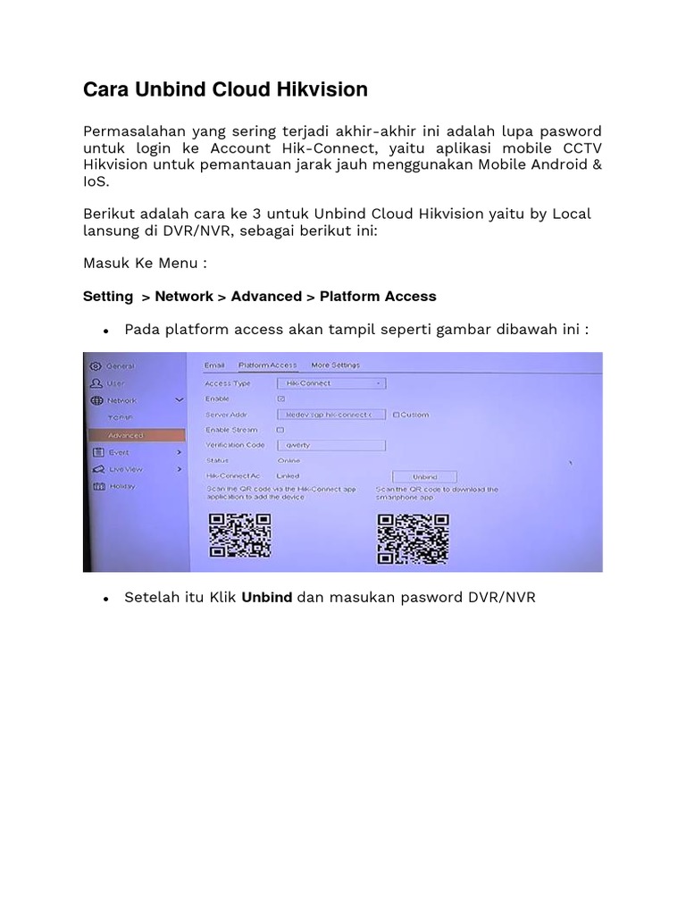Cara Unbind Cloud Hikvision | PDF