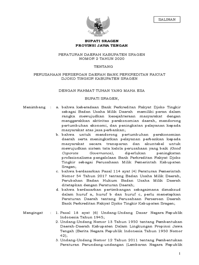 Perda No 2 TH 2020 | PDF