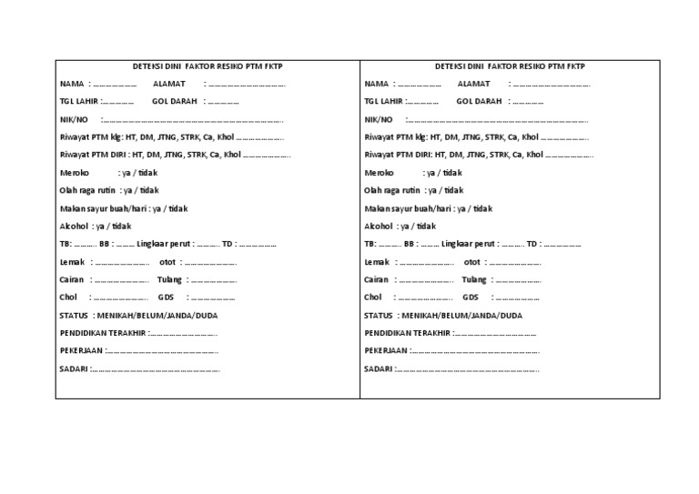 Deteksi Dini Faktor Resiko PTM FKTP | PDF | Kesehatan Holistik