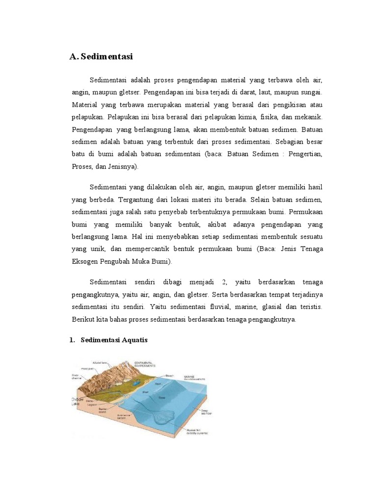 Proses dan Jenis Sedimentasi Bumi | PDF