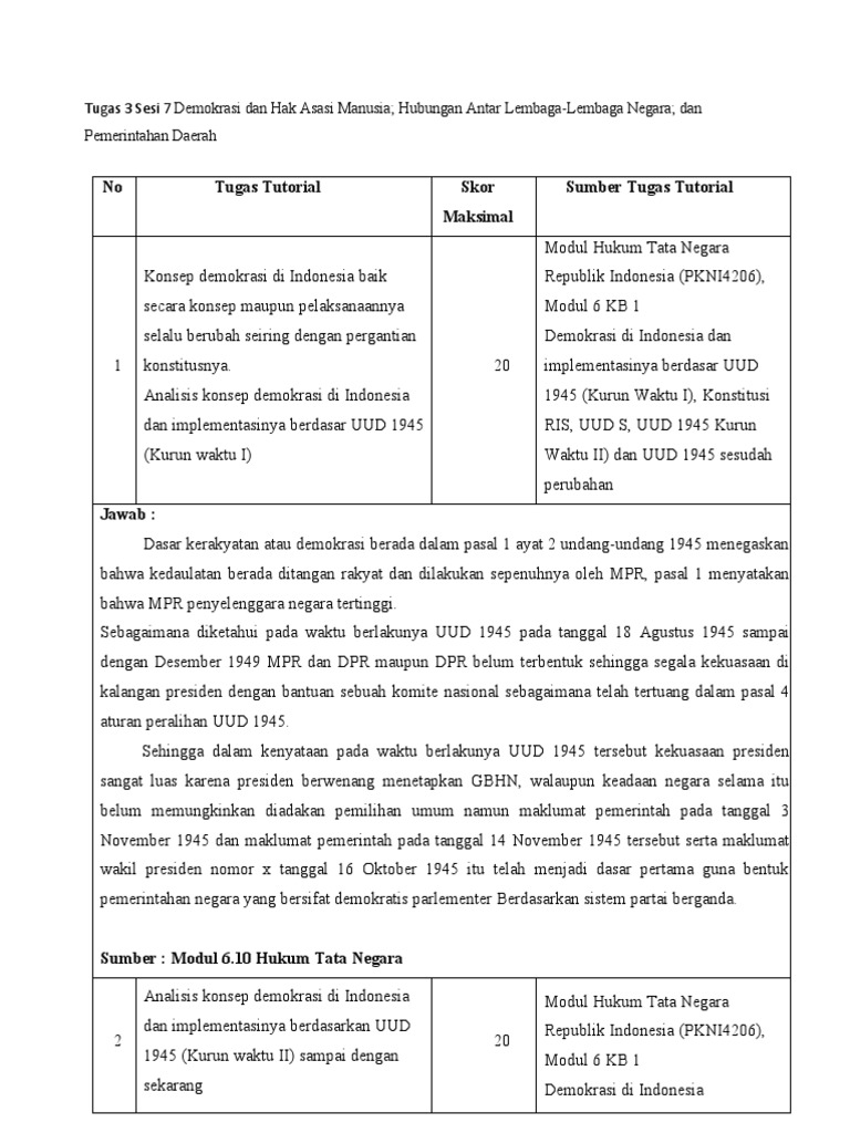 Tugas 3 Sesi 7 Demokrasi Dan Hak Asasi Manusia | PDF | Sejarah