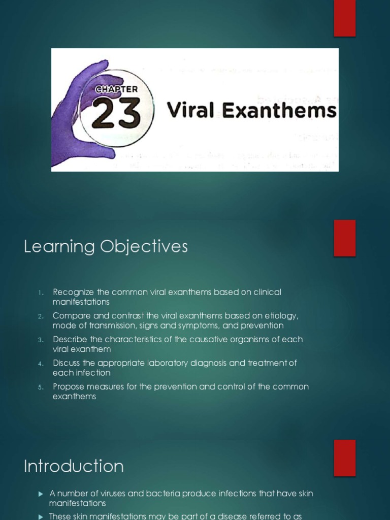 Overview of Viral Exanthems | PDF | Infection | Animal Viral Diseases