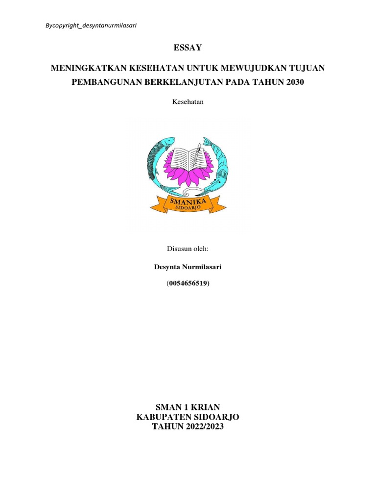 Essay Kesehatan SDGS 2030 | PDF | Pengembangan Diri