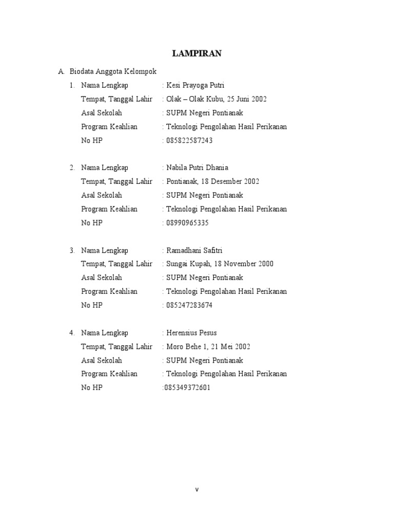 Lampiran Proposal | PDF