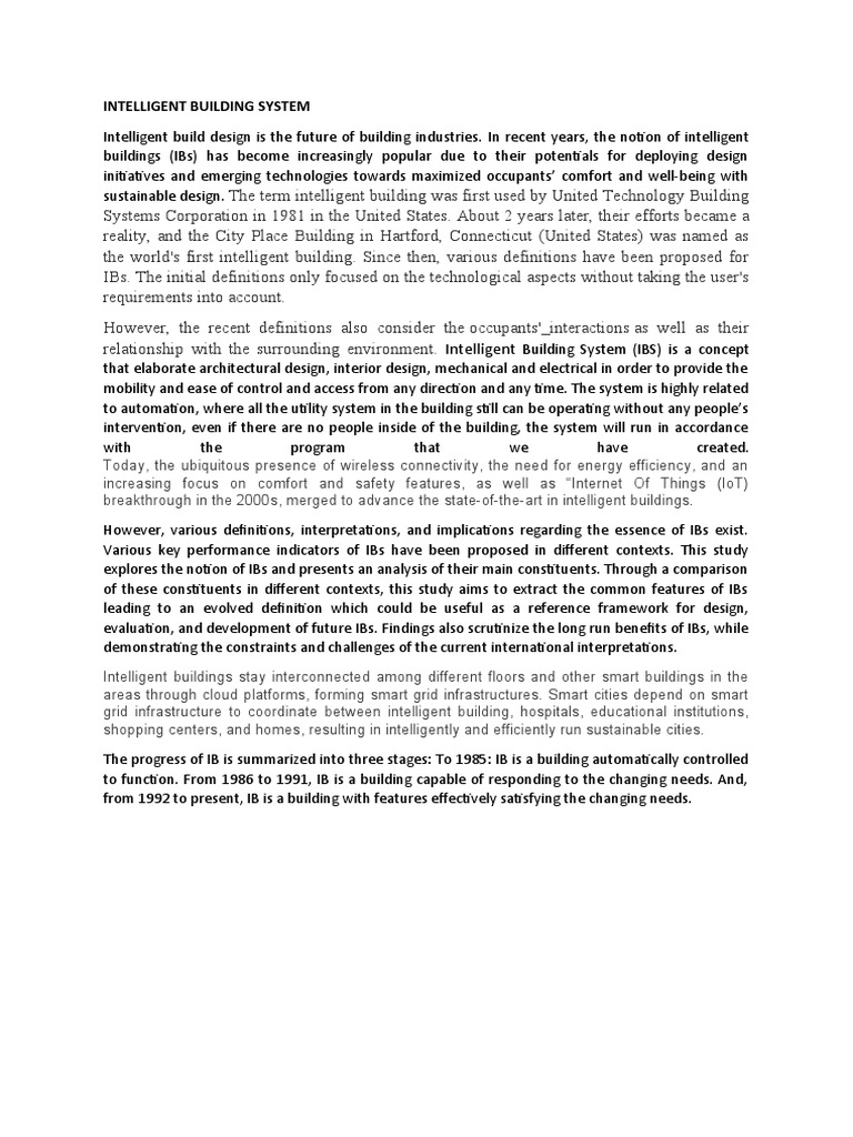 Understanding Intelligent Building Systems | PDF | Building Automation ...