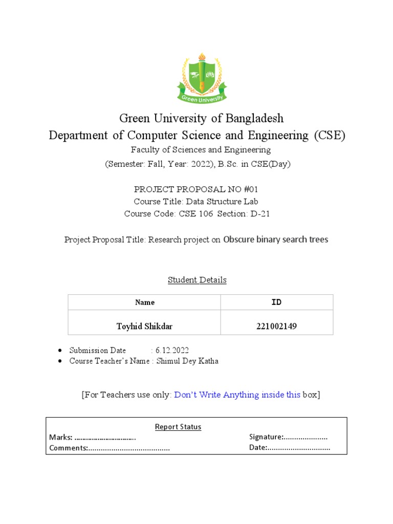 Green University of Bangladesh Department of Computer Science and Engineering (CSE) | PDF ...