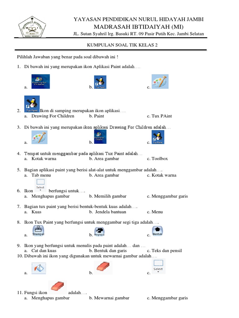 Kumpulan Soal Tik Kelas 2 | PDF
