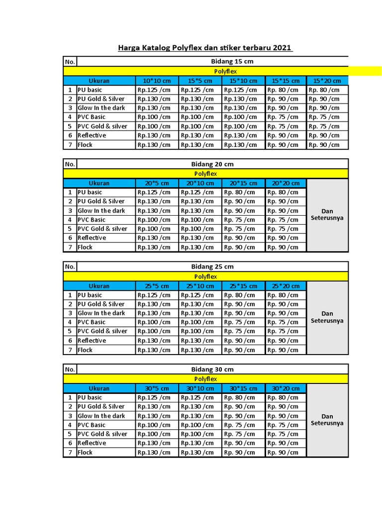 Katalog Harga Polyflex | PDF | Home & Garden