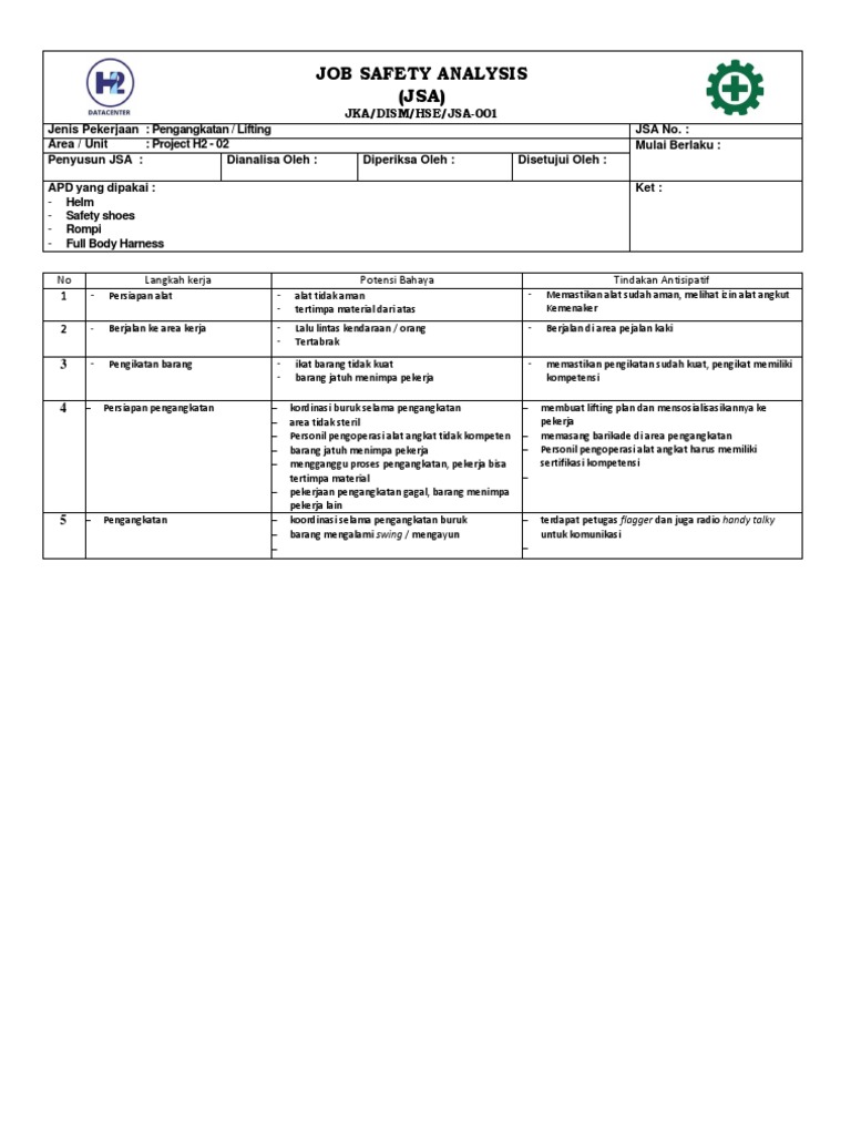 JSA - Pengangkatan | PDF