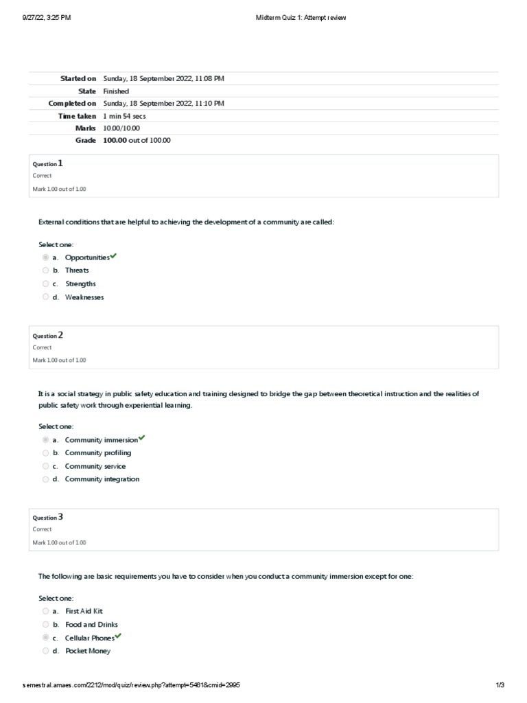 NSTP2 - Midterm Quiz 1 | PDF | Cognitive Science | Learning