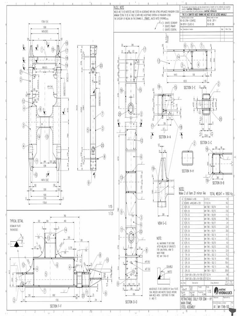 DDM 650L-HY - Retractable Dolly Main Frame Steel Assembly | PDF