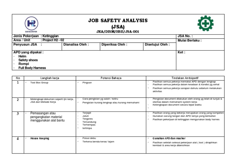 JSA - Ketinggian | PDF