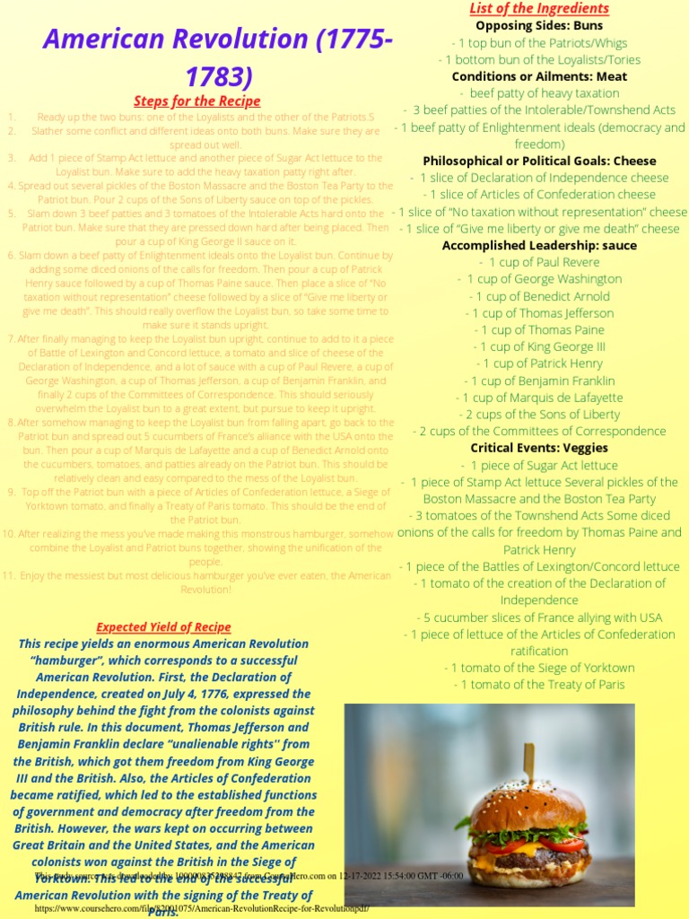 American Revolution Recipe For Revolution PDF | PDF | American ...