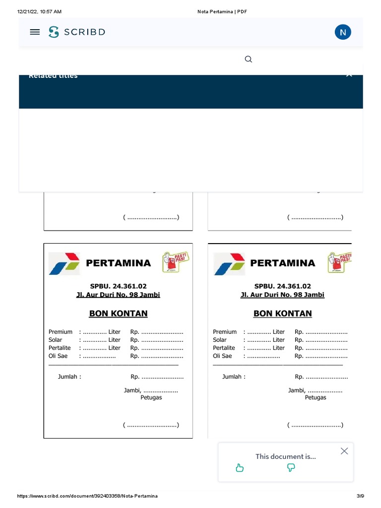 Nota Pertamina - PDF | PDF