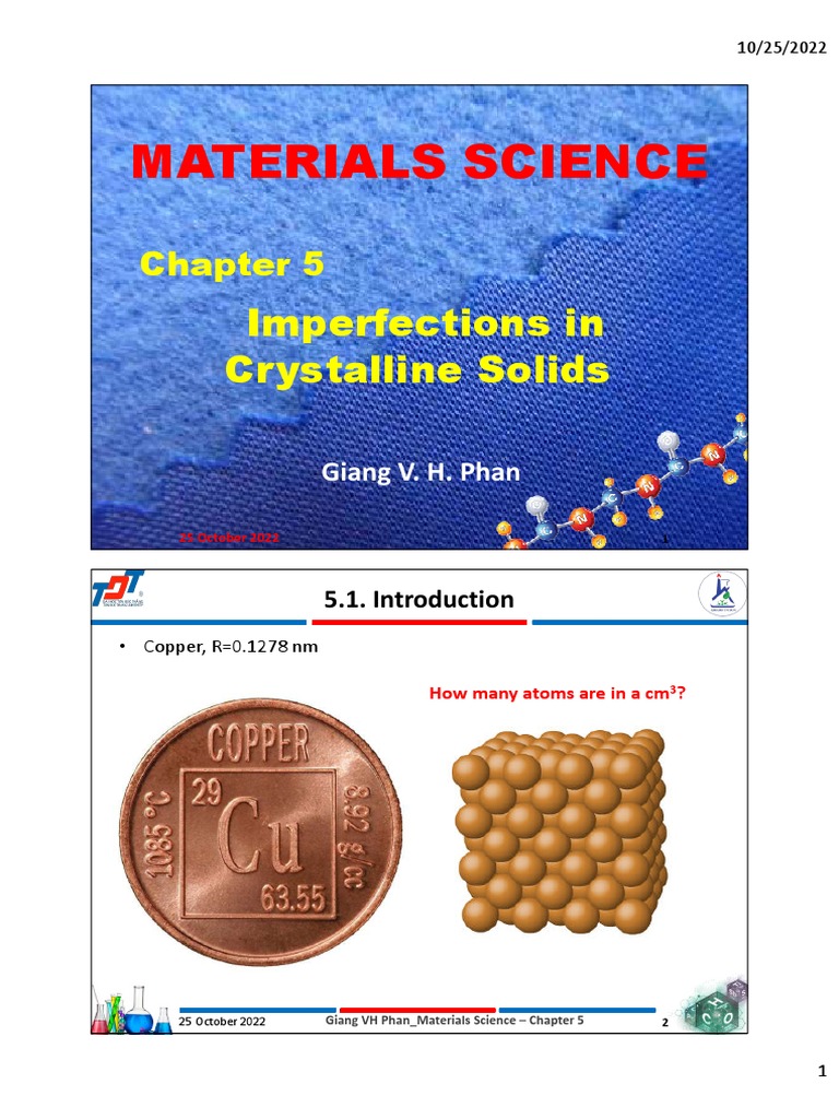 Chapter 5 - Imperfections in Crystalline Solids | PDF | Young's Modulus ...