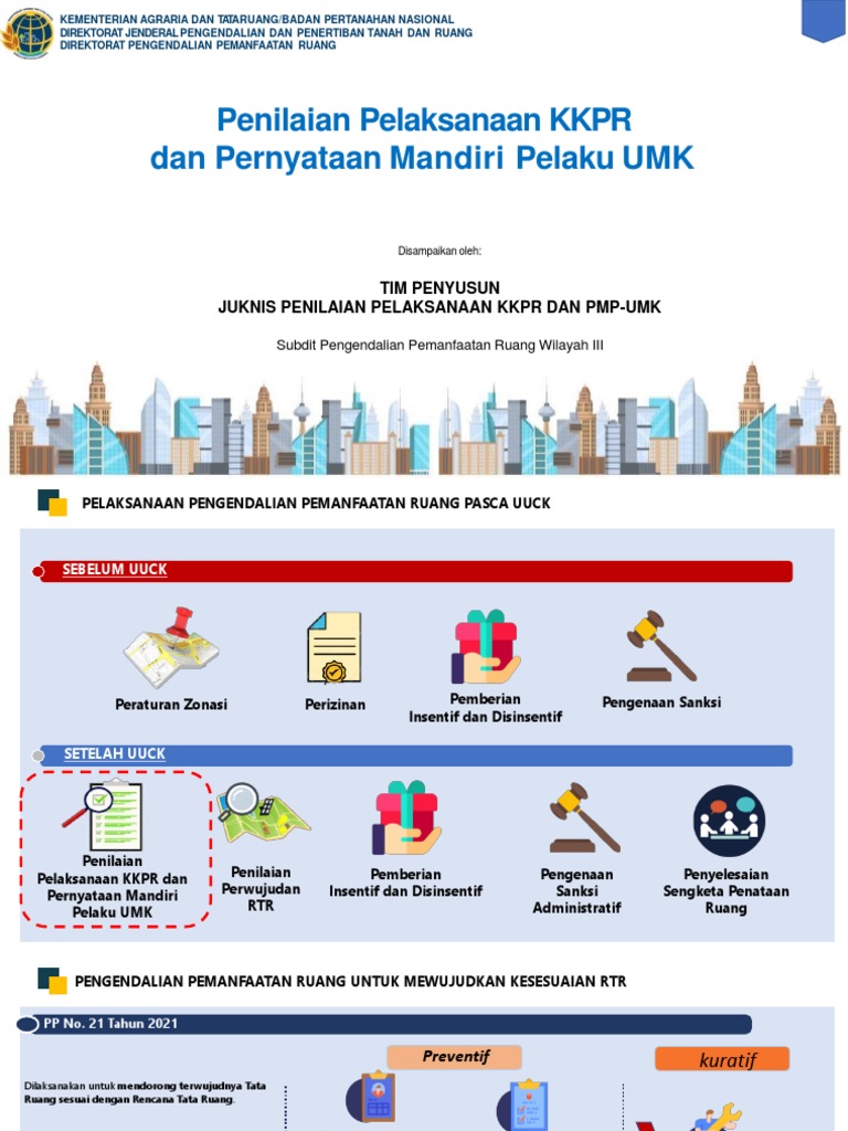 Tata Cara Penilaian Pelaksanaan KKPR Dan PMP-UMK | PDF