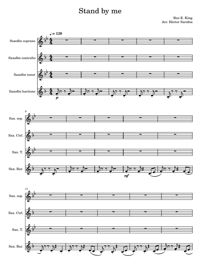 Stand by MeSax Quartet | PDF | Saxophone | Musical Instruments