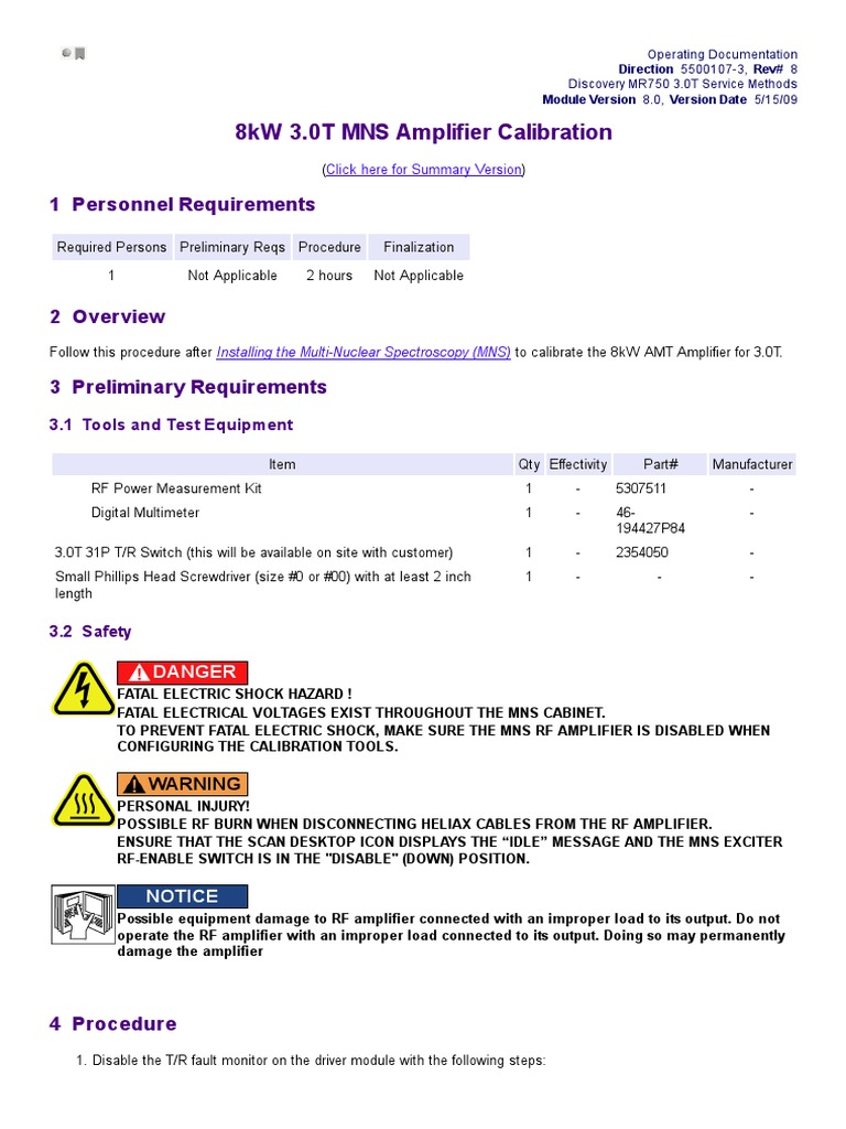 通用电气ge Discovery Mr750 3.0t 磁共振成像系统8kw 3.0t Mns Am | PDF | Amplifier ...