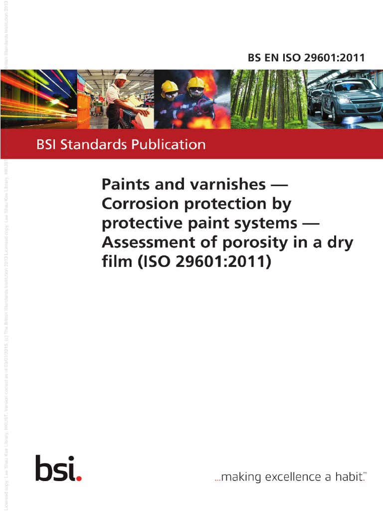 BS EN ISO 29601【2011】Paints and varnishes -- Corrosion protection by ...