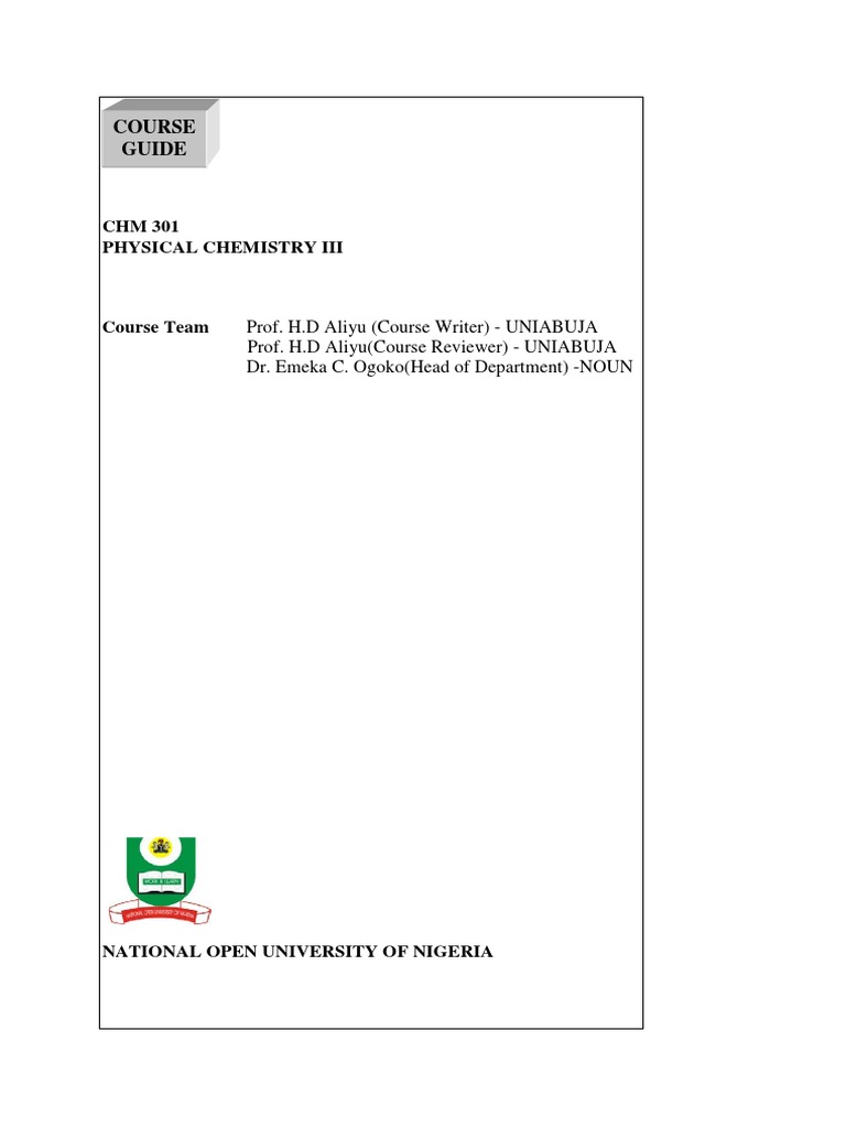CHM 301 March 2021 | PDF | Heat | Thermodynamic Equilibrium