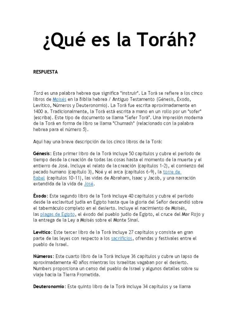 ¿Qué Es La Toráh | PDF | Tora | Libro del éxodo