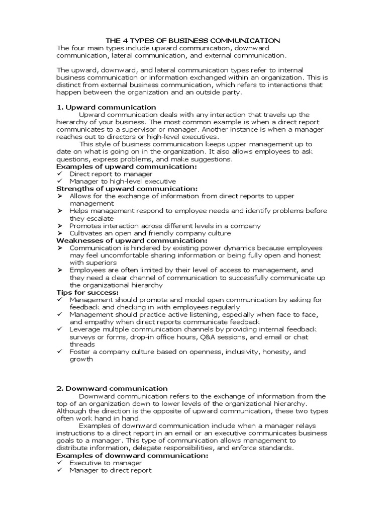 Types of Business Communication Explained | PDF | Communication ...