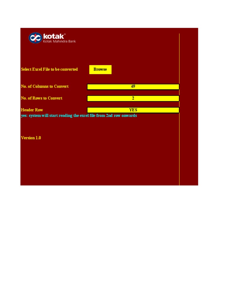 KMBL Excel File Converter V 1.0 | PDF