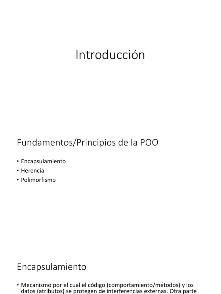 1 Introducción-Encapsulamiento | PDF | Java (lenguaje de programación) | Objeto (informática)