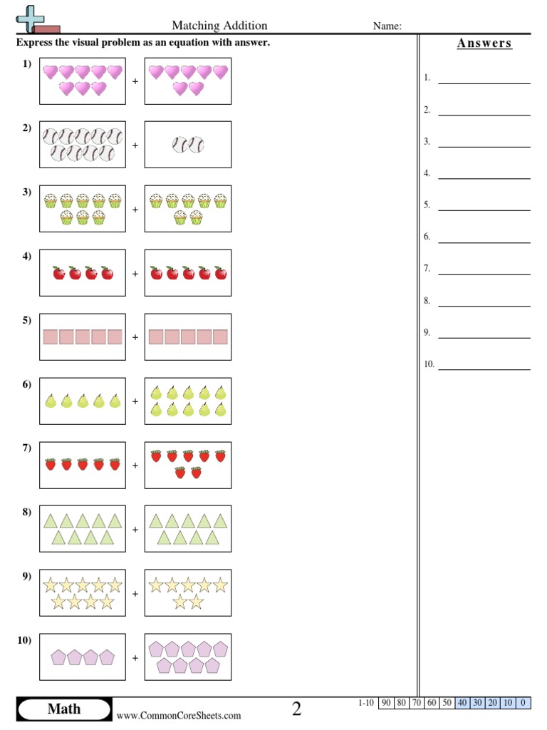 Matching Addition: Answer Key | PDF