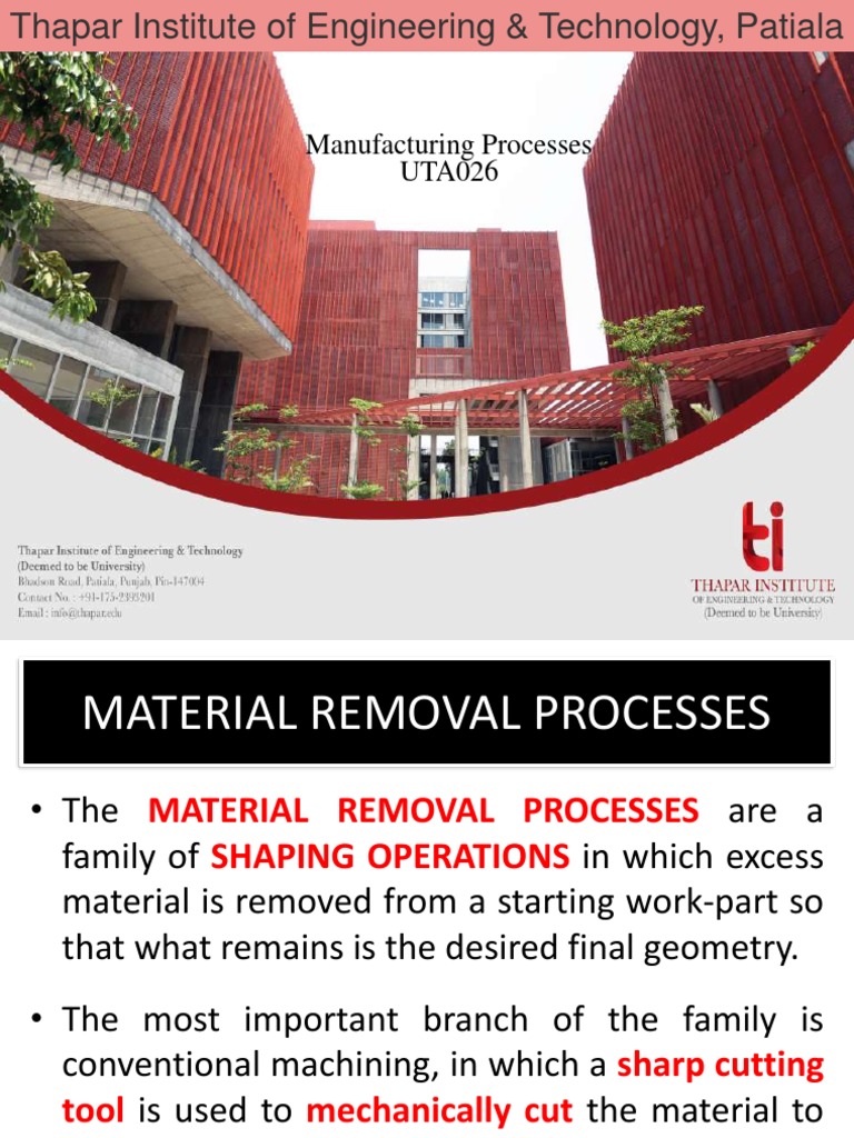 L7 - Material Removal Process (Single and Multi Point Cutting Tools) | PDF | Machining | Crafts