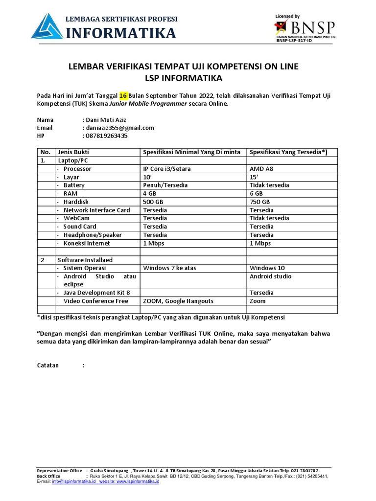 Form Verifikasi JMP-dikompresi | PDF