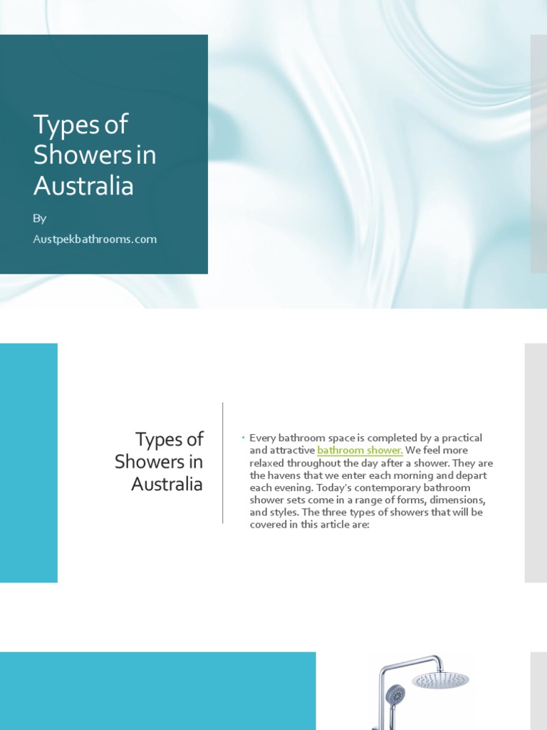 Australian Shower Types Guide | PDF