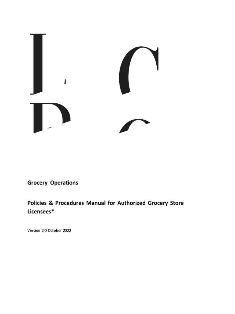 LCBO Grocery Store Licensee Manual | PDF | Retail | Receipt