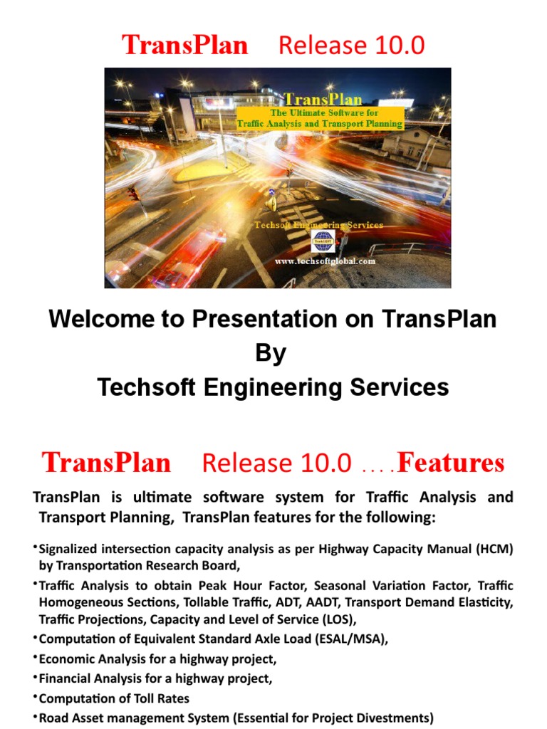 TransPlan Release 10 (Presentation) | PDF | Traffic | Intersection (Road)