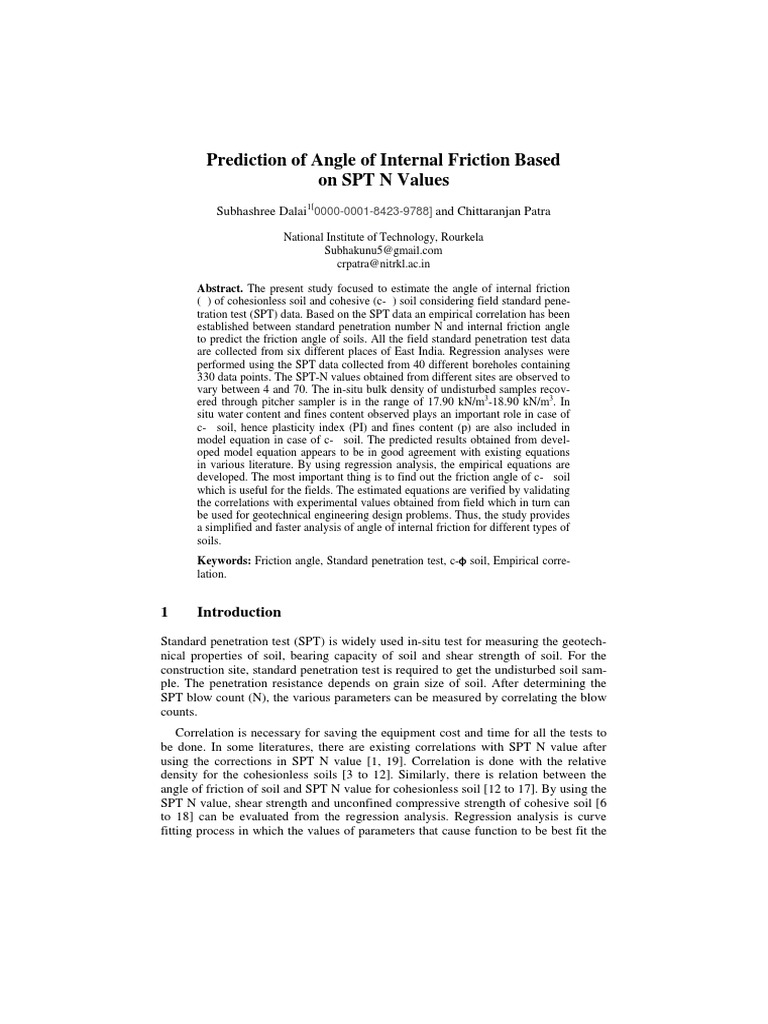 Friction Angle Equation | PDF | Regression Analysis | Linear Regression