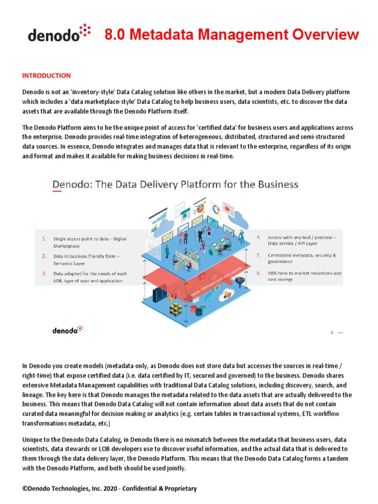 Denodo8 - Metadata Management Overview | PDF | Metadata | Data Model