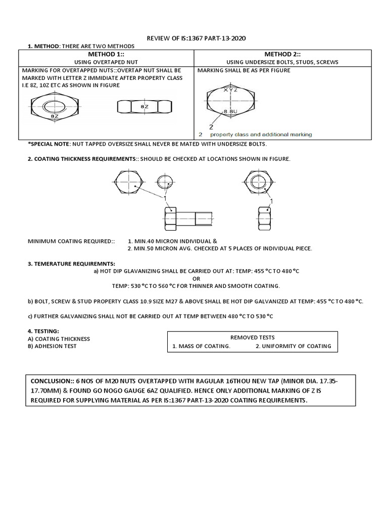 Review of Is 1367 Part 13 | PDF | Screw | Galvanization
